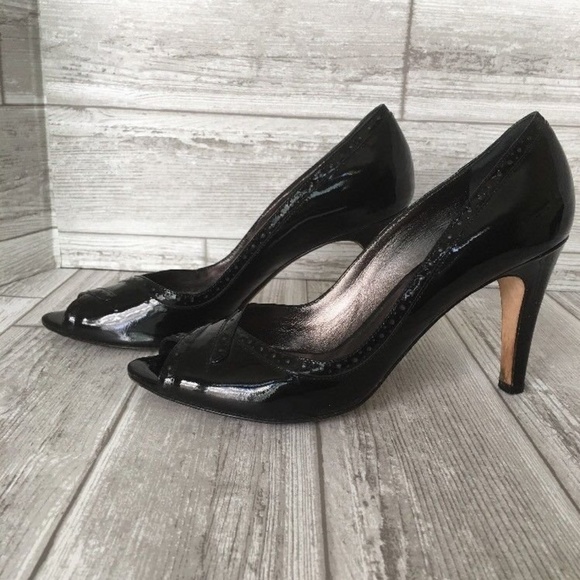 Faconnable | Shoes | Faconnable Patent Leather Peep Toe Brogue 95 ...